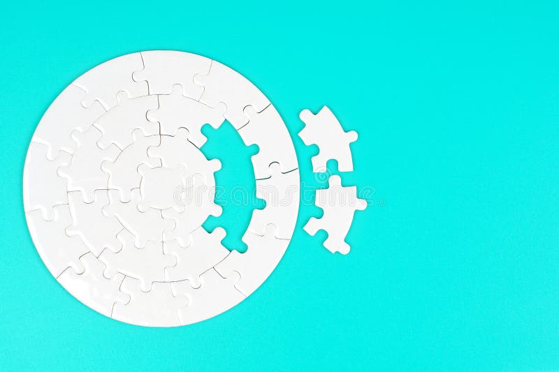 Circular Jigsaw Puzzle with Missing Pieces on White Stock Image - Image ...