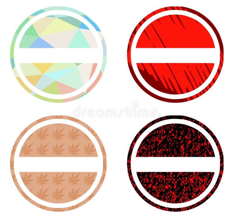Circular Labels with Different Patterns, Colors, Isolated. Stock Vector ...