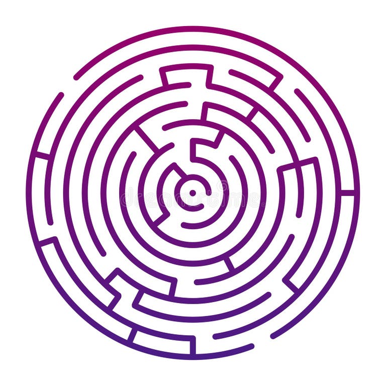 Circular Labyrinth. a Puzzle in the Form of a Labyrinth Stock Vector ...