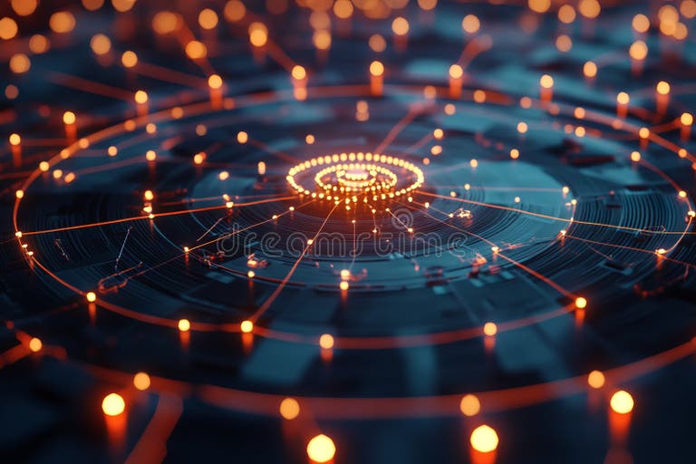 Circular Layout of Connected IoT Nodes with Central Lighting Effect ...