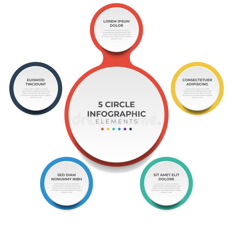 Circular Layout Diagram with 6 Points of Steps, Sequence, Colorful ...