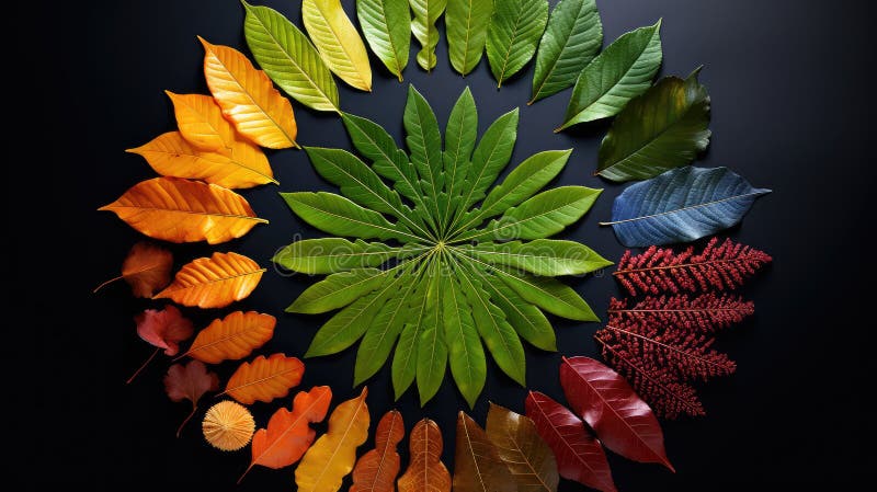 Circular leaf infographic stock illustration. Illustration of greenery ...