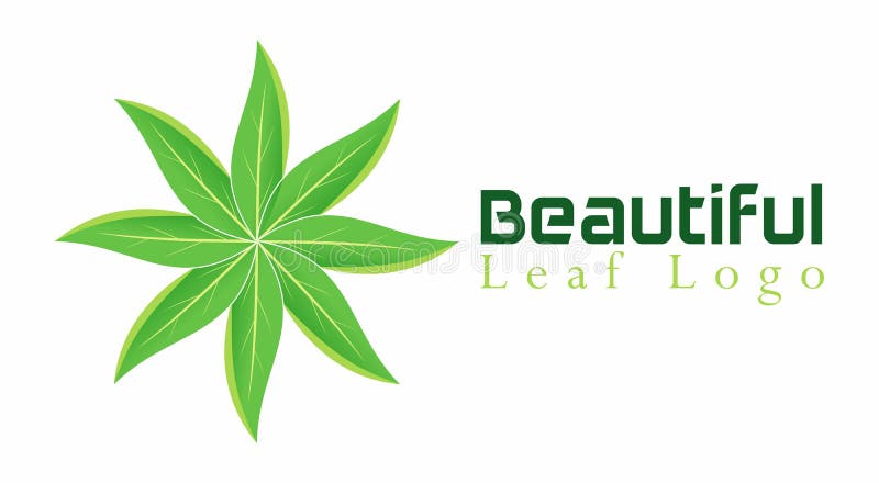 Circular Leaf Logo with Leaf Fiber in the Middle Stock Vector ...