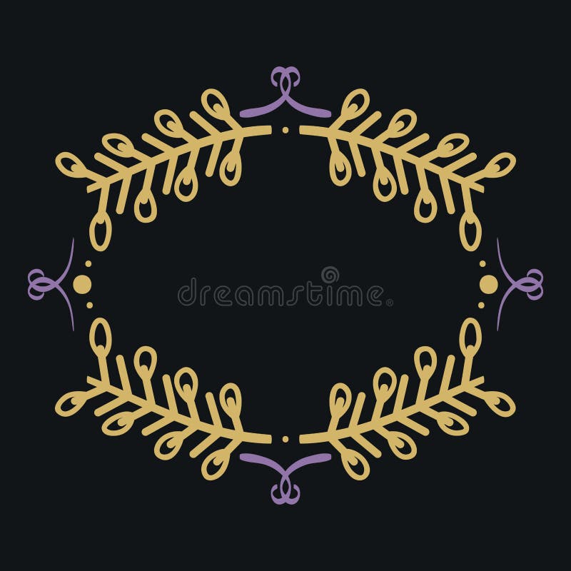 Circular Leafs Crown Frame Boho Style Stock Vector - Illustration of ...