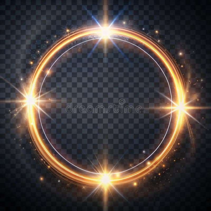 Circular Lens Flare Transparent Light Effect. Abstract Sparkling Spark ...