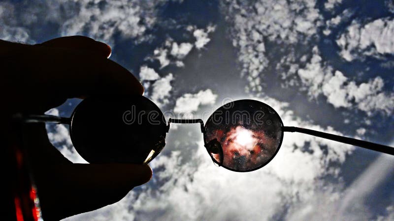 Lenses with space glass stock image. Image of galaxy - 120751495