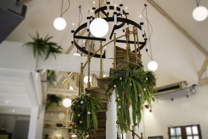 Circular Light Bulb Setup Decoration Interior Stock Image - Image of ...