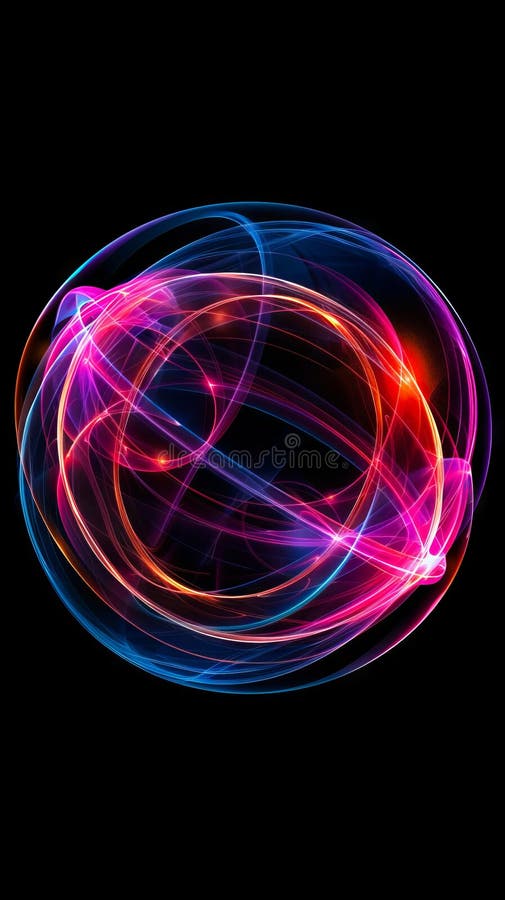 A Circular Light Pattern on Black Background Stock Image - Image of ...