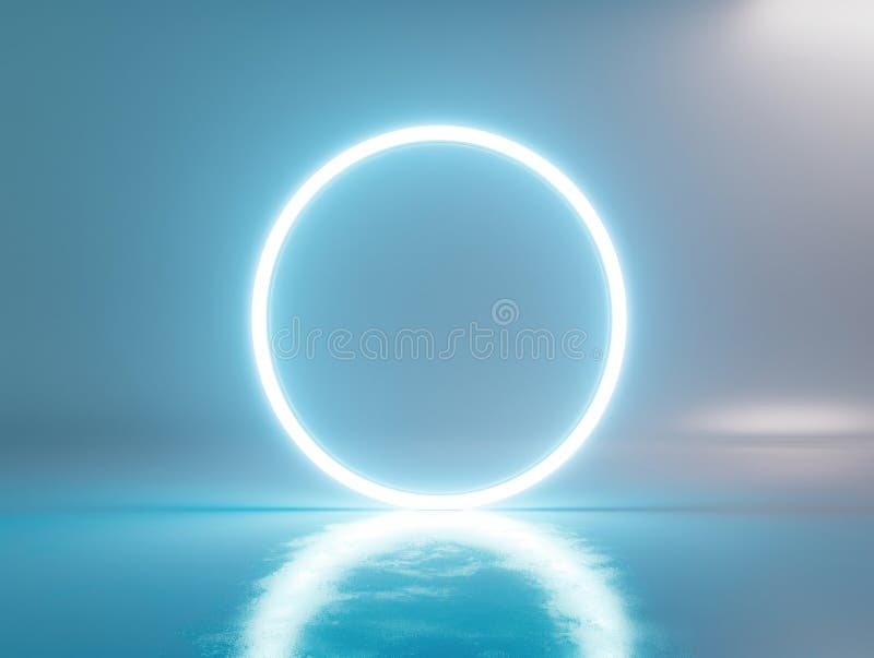 A Circular Light Reflects Off the Surface of a Pool of Water, Creating ...