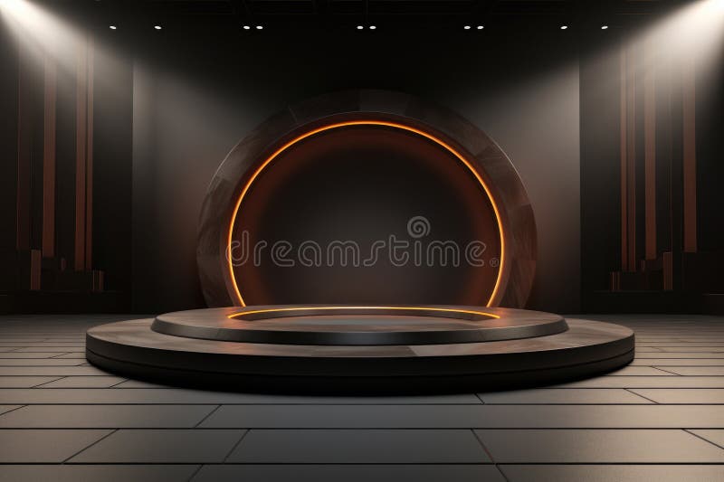 Circular Light Stage stock image. Image of dark, bright - 375770625