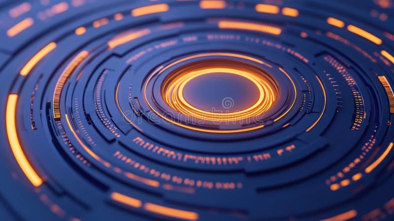 A Circular Lighted Object with a Glowing Orange Center, AI Stock Photo ...