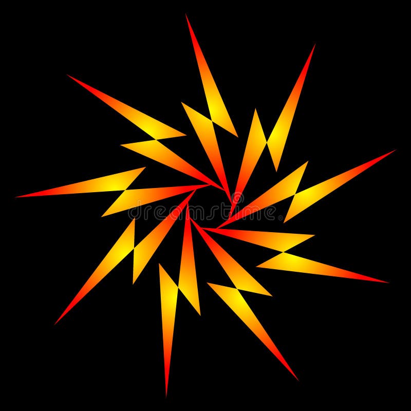 Circular Lightning Abstract Design with Fractal Concept Stock Vector ...