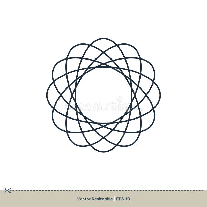 Circular Line Art Ornamental Vector Logo Template Illustration Design ...