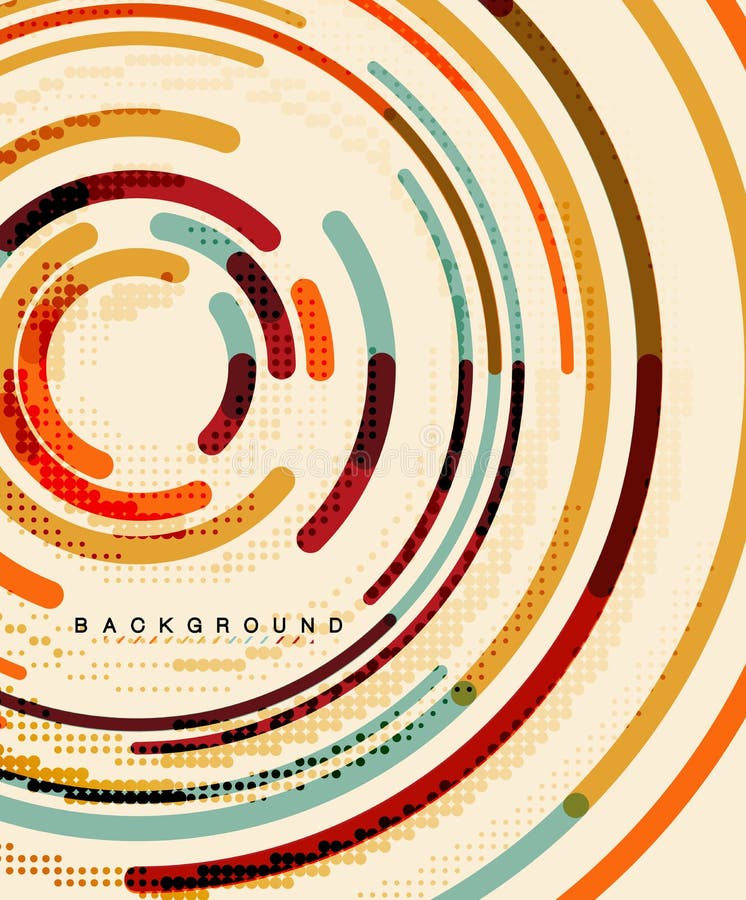 Circular Lines, Circles, Geometric Abstract Background Stock Vector ...