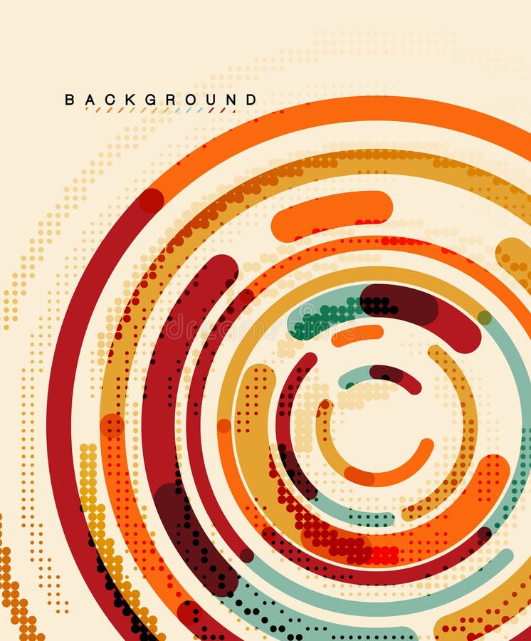 Circular Lines, Circles, Geometric Abstract Background Stock Vector ...