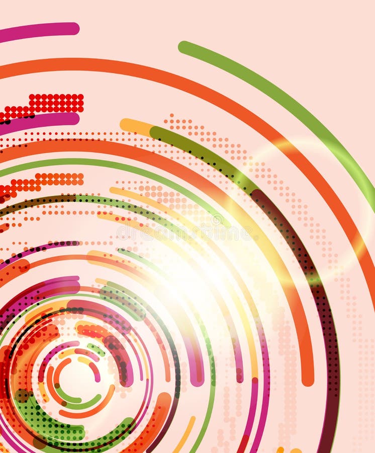 Circular Lines, Circles, Geometric Abstract Background Stock Vector ...