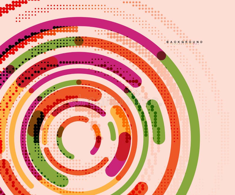 Circular Lines, Circles, Geometric Abstract Background Stock Vector ...