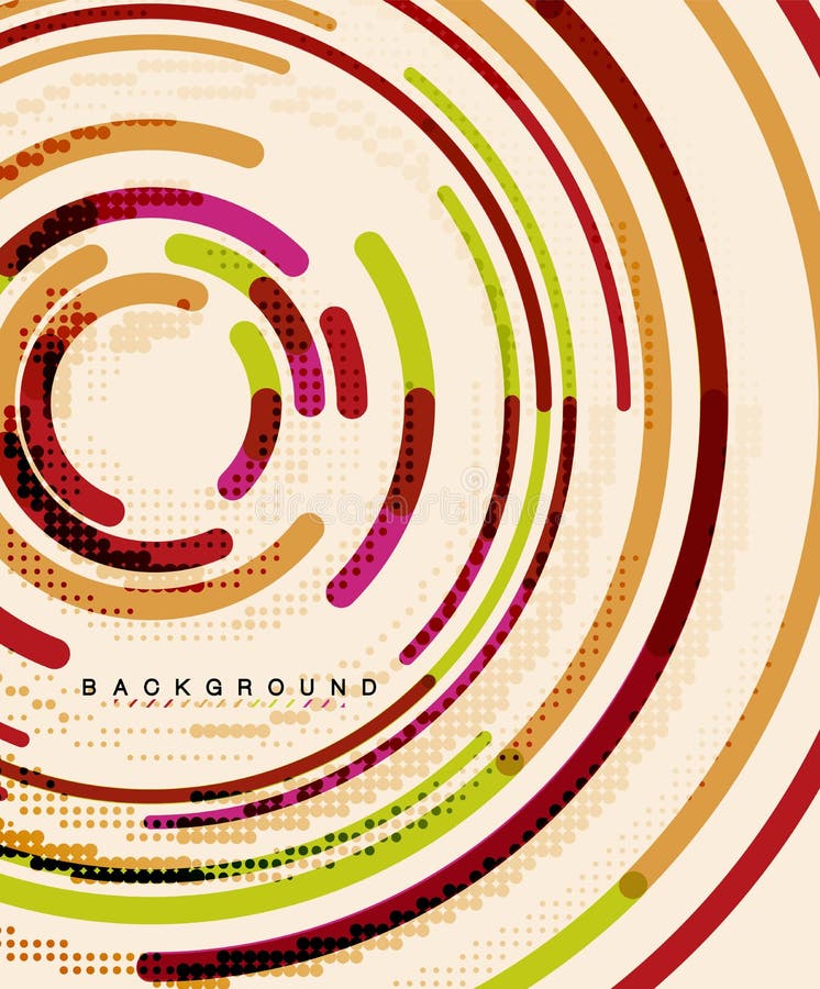 Circular Lines, Circles, Geometric Abstract Background Stock Vector ...
