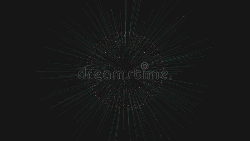 Circular Lines and Red Dots Intriguing Pattern on Black Background ...