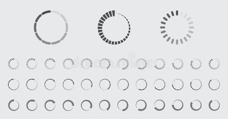 Circular Loading Buffering Icons Vector Set Stock Vector - Illustration of animation, internet ...