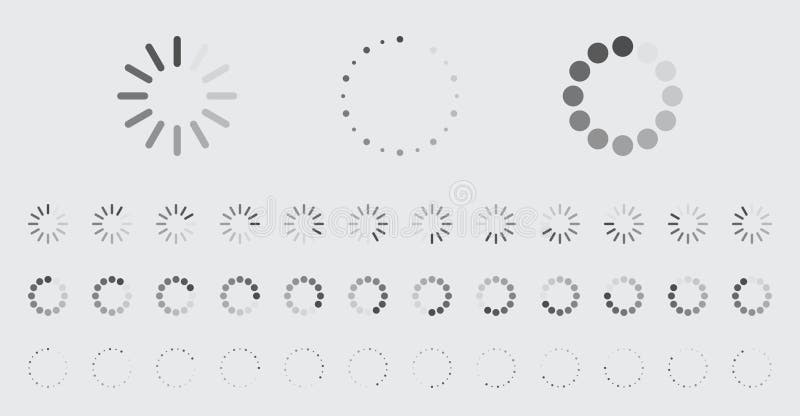 Circular Loading Buffering Icons Vector Set Stock Vector - Illustration ...