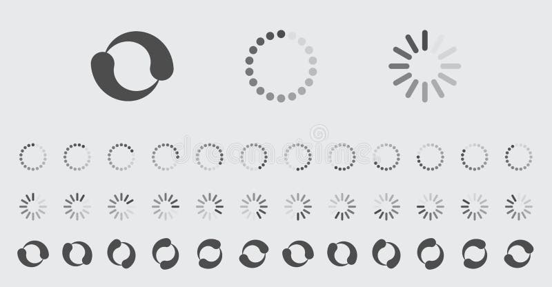 Circular Loading Buffering Icons Vector Set Stock Vector - Illustration ...