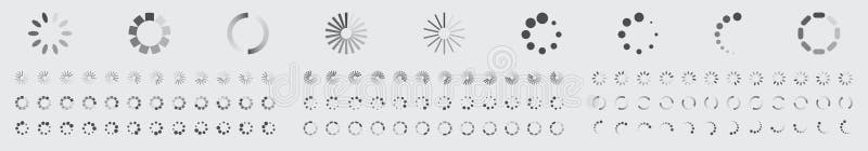 Circular Loading Buffering Icons Vector Set Video Ready for Animation ...