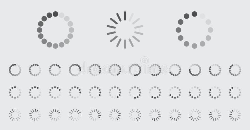Circular Loading Buffering Icons Vector Set Stock Vector - Illustration ...