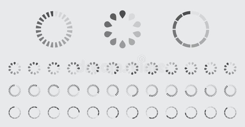 Circular Loading Buffering Icons Vector Set Stock Vector - Illustration ...