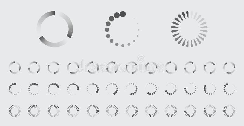 Circular Loading Buffering Icons Vector Set Stock Vector - Illustration ...