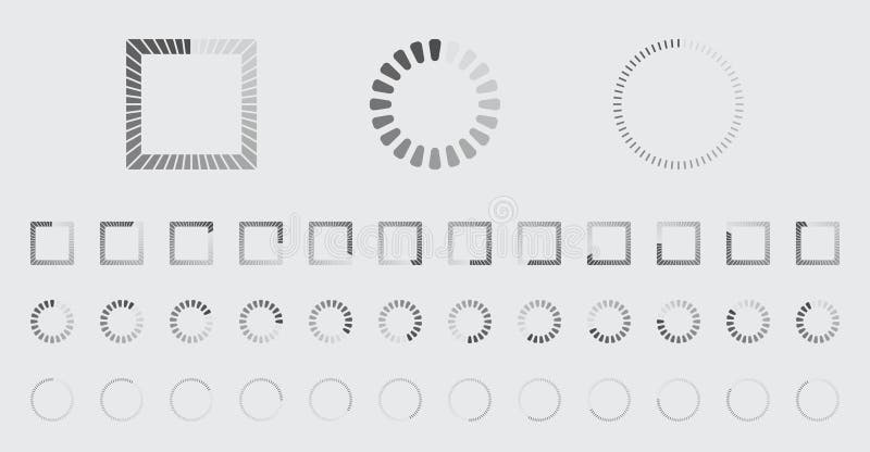 Circular Loading Buffering Icons Vector Set Stock Vector - Illustration ...