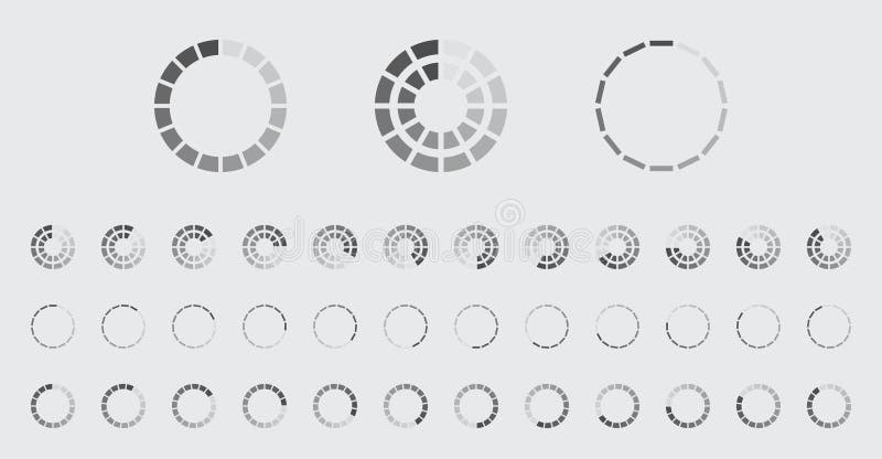 Circular Loading Buffering Icons Vector Set Stock Vector - Illustration ...