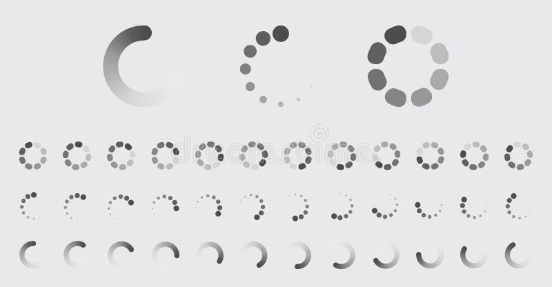 Circular Loading Buffering Icons Vector Set Stock Vector - Illustration ...