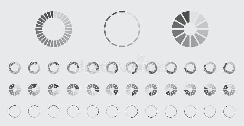 Circular Loading Buffering Icons Vector Set Stock Vector - Illustration ...