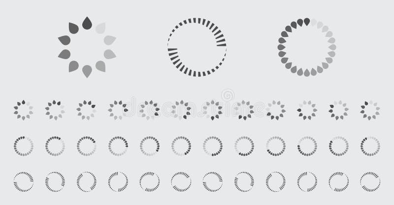Circular Loading Buffering Icons Vector Set Stock Vector - Illustration ...