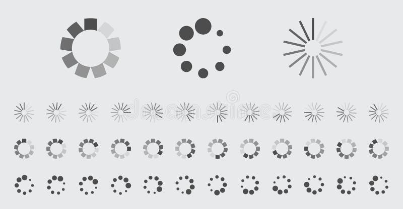 Circular Loading Buffering Icons Vector Set Stock Vector - Illustration ...