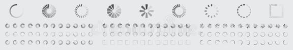 Circular Loading Buffering Icons Vector Set Video Ready for Animation ...