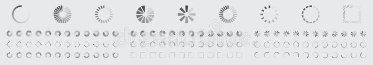 Circular Loading Buffering Icons Vector Set Video Ready for Animation ...