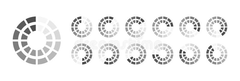 Set of Circular Loading Icons, Waiting Signs. Progress Bar for Upload ...
