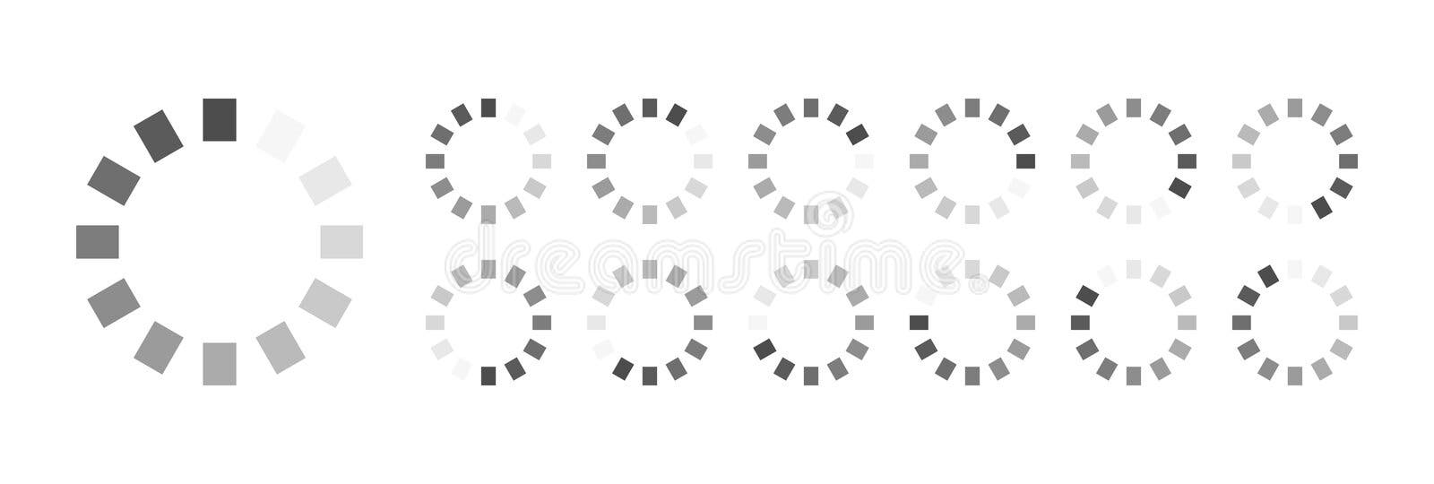 Circular Loading Buffering Icons Vector Set Stock Vector - Illustration of animation, internet ...