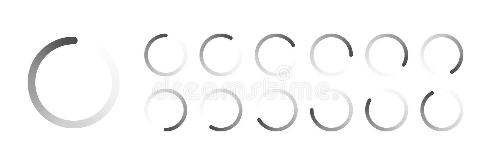 Circular Loading Buffering Icons Vector Set Stock Vector - Illustration ...