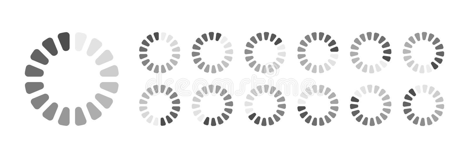 Circular Loading Buffering Icons Vector Set Stock Vector - Illustration of animation, internet ...