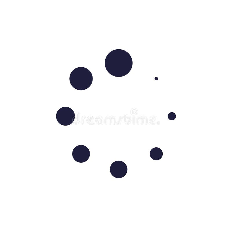 Circular Loading Sign, Black Isolated on White Background, Vector ...
