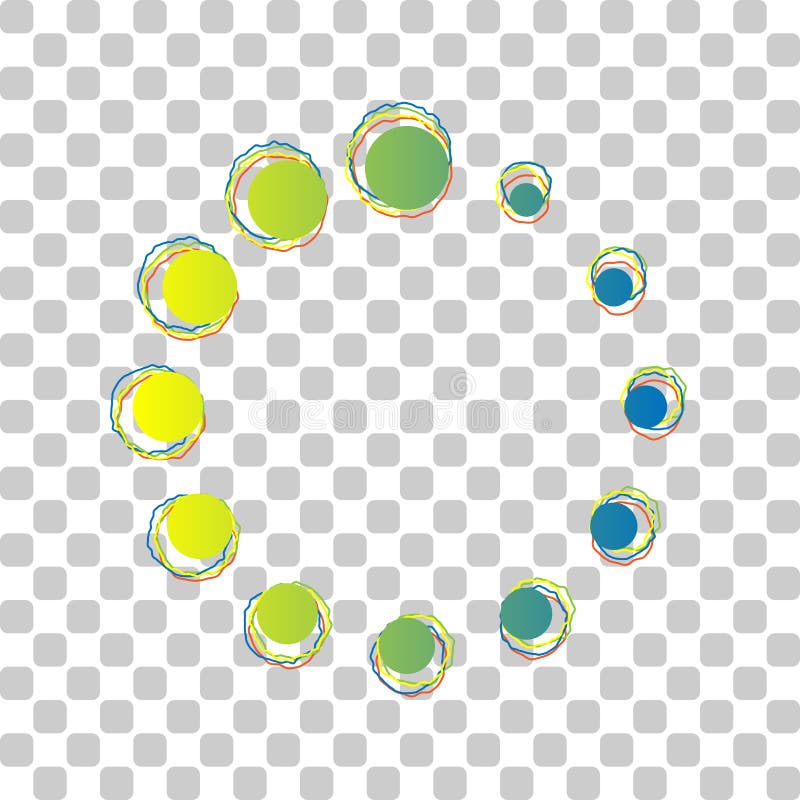 Circular Loading Sign. Blue To Green Gradient Icon with Four Roughen ...