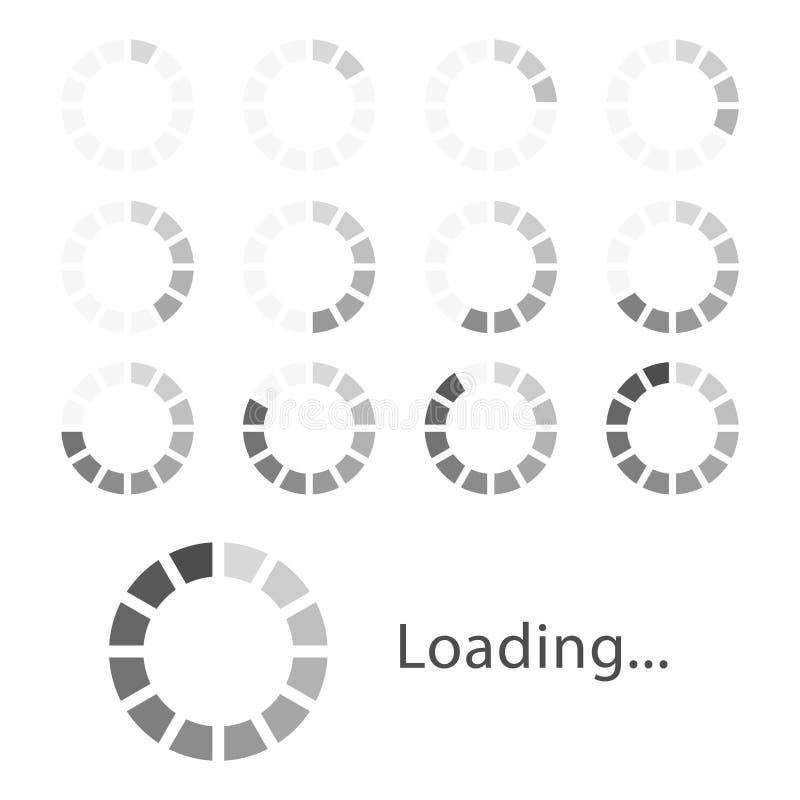 Circular Loading Sign, Gray Isolated on White Background, Illustration ... Circular Loading Sign, Gray Isolated on White Background, Illustration ...
