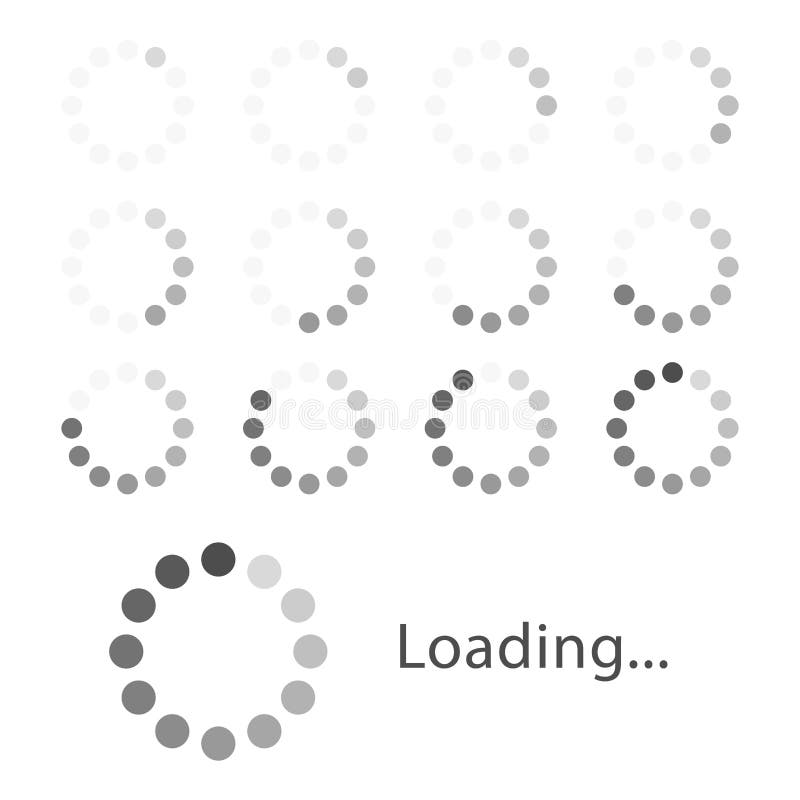 Circular Loading Sign, Gray Isolated on White Background, Illustration ...