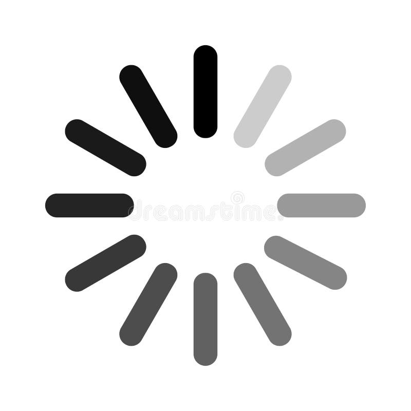 Circular Loading Sign, Waiting Symbol, Black Icon. Vector Illustration ...