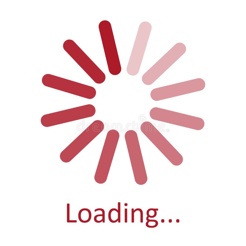 Circular Loading Sign Waiting Symbol Red Icon Vector Illustration
