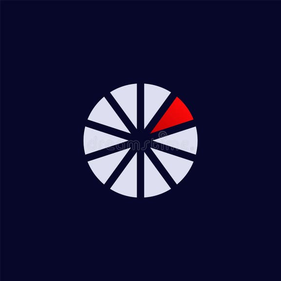Circular Loading Wheel Icon with Red Segment Signifying Progress ...