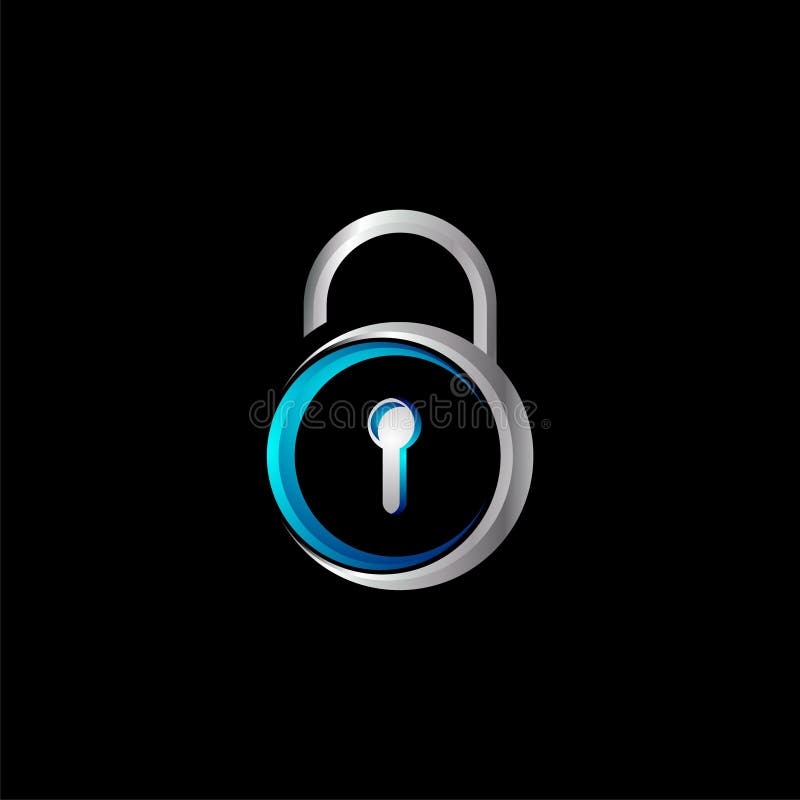 Circular Lock Security Vector Logo Design Stock Vector - Illustration ...
